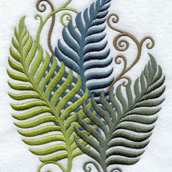 Embroidered Ferns - Etsy