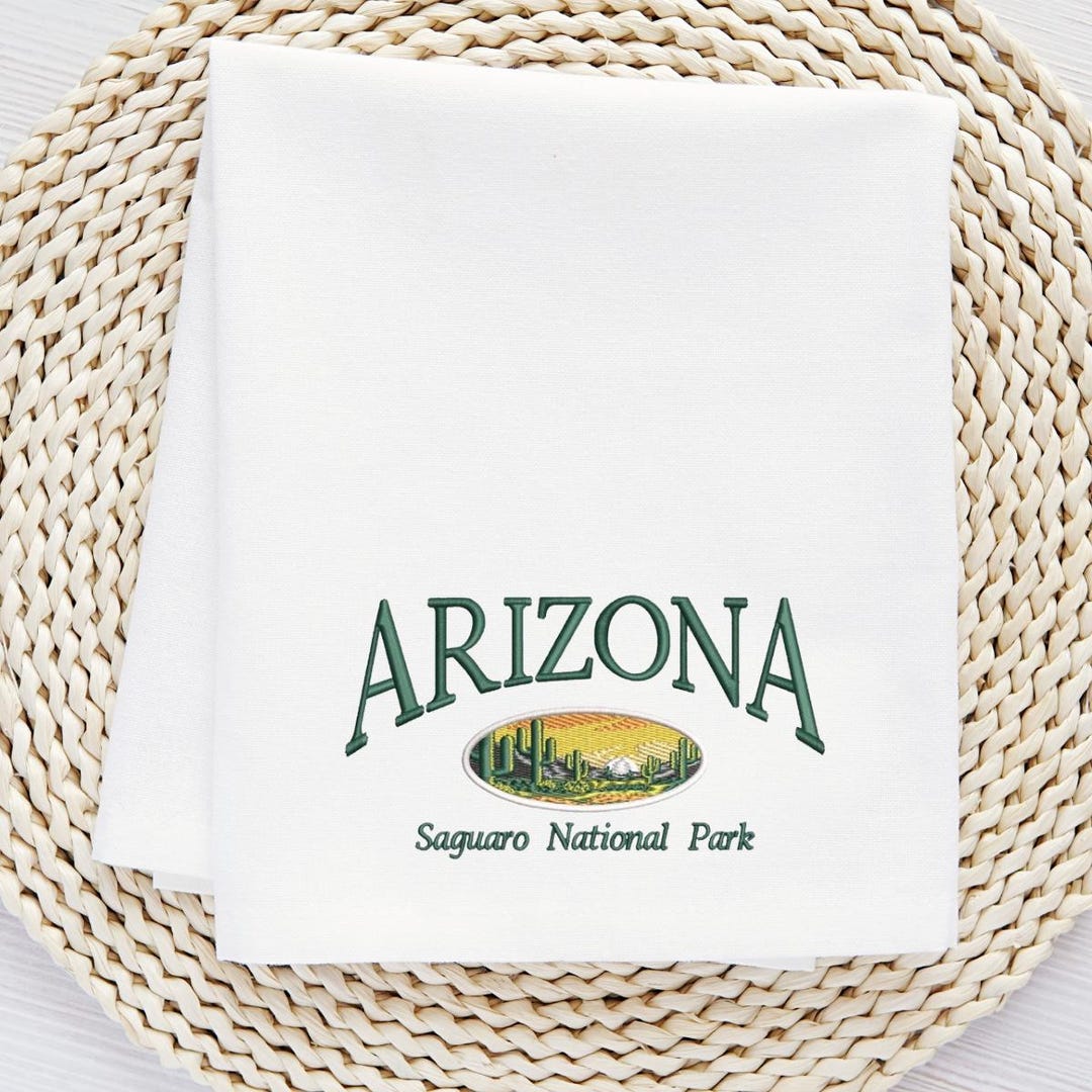 Arizona Saguaro National Park Embroidered Towel, Flour Sack Towel ...