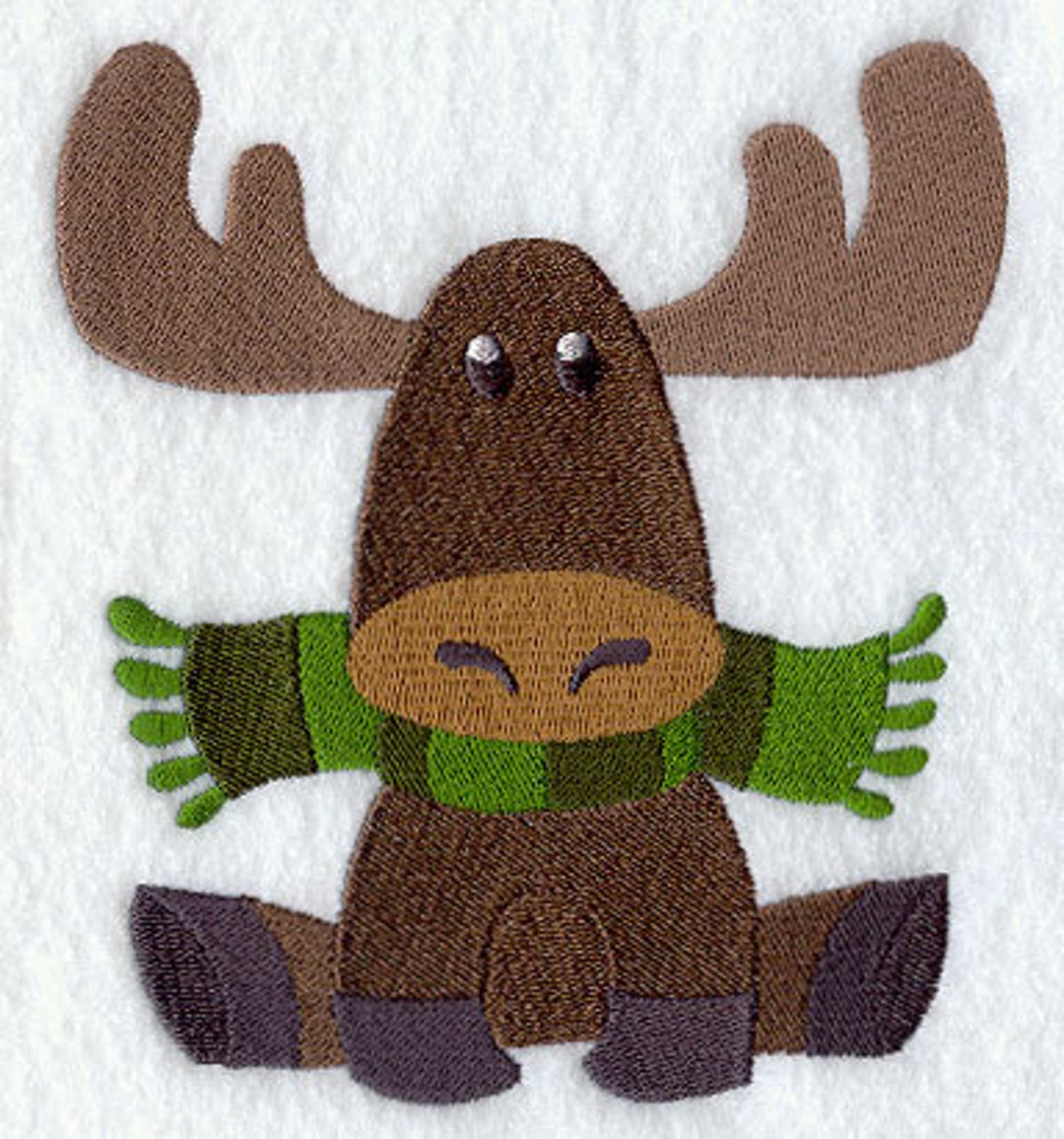 Cozy Winter Wear Moose Embroidered Towel Flour Sack Towel Kitchen Towel ...