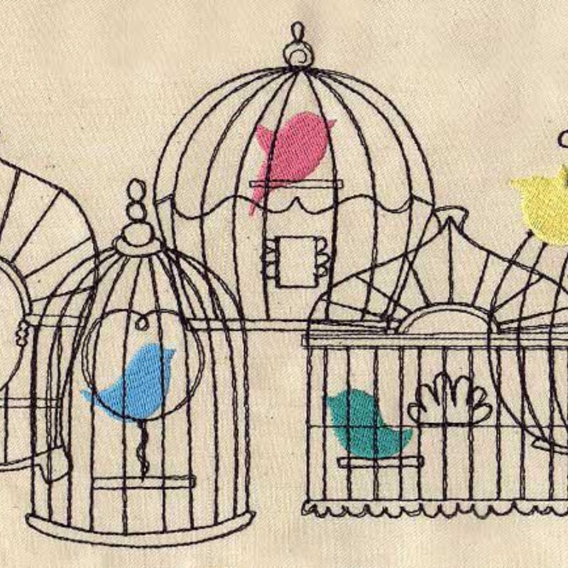 Birdcage Embroidery - Etsy