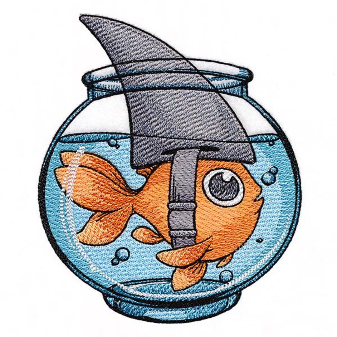 I'm a Shark Goldfish Embroidered Towel, Flour Sack Towel, Kitchen Towel ...
