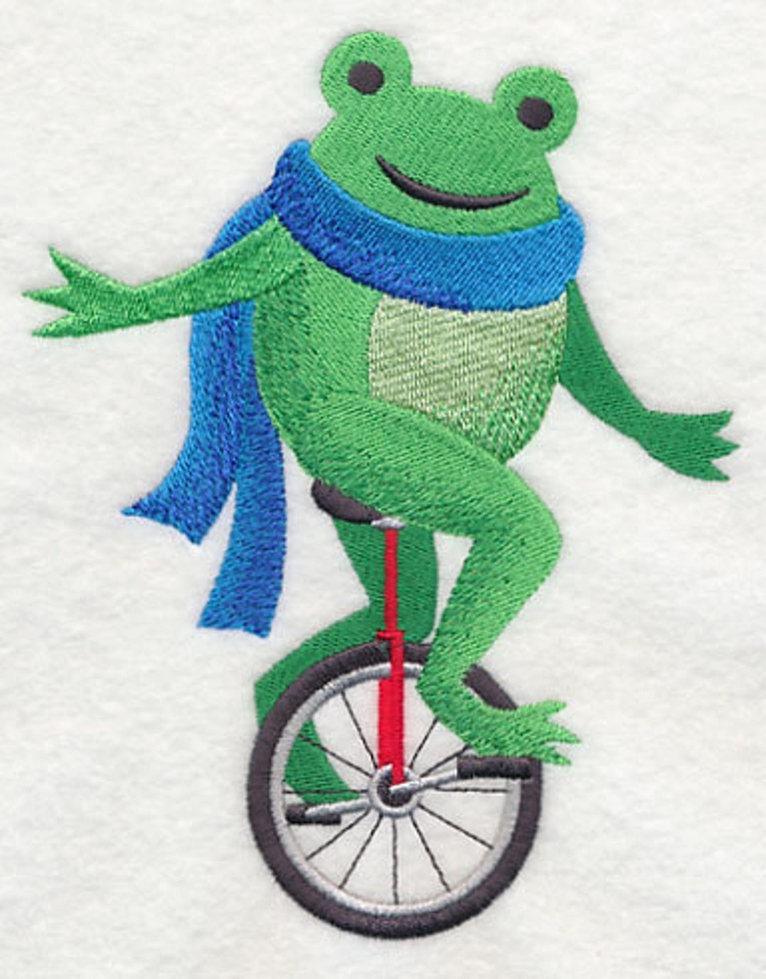 Unicycle Frog Embroidered Towel Flour Sack Towel Kitchen Towel Hand ...