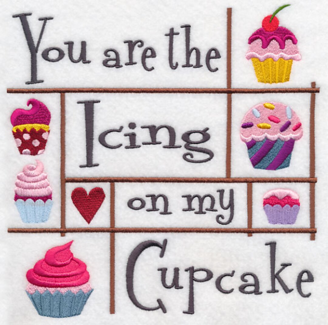 You Are the Icing on My Cupcake Embroidered Towel Flour Sack - Etsy