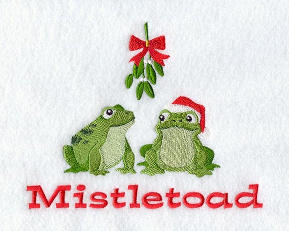 Mistletoad Embroidered Towel Flour Sack Towel Kitchen Towel | Etsy