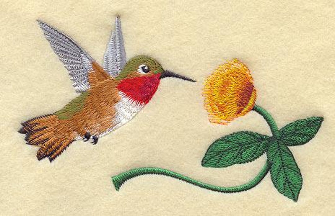 Allen's Hummingbird & Mimosa Embroidered Towel, Flour Sack Towel ...
