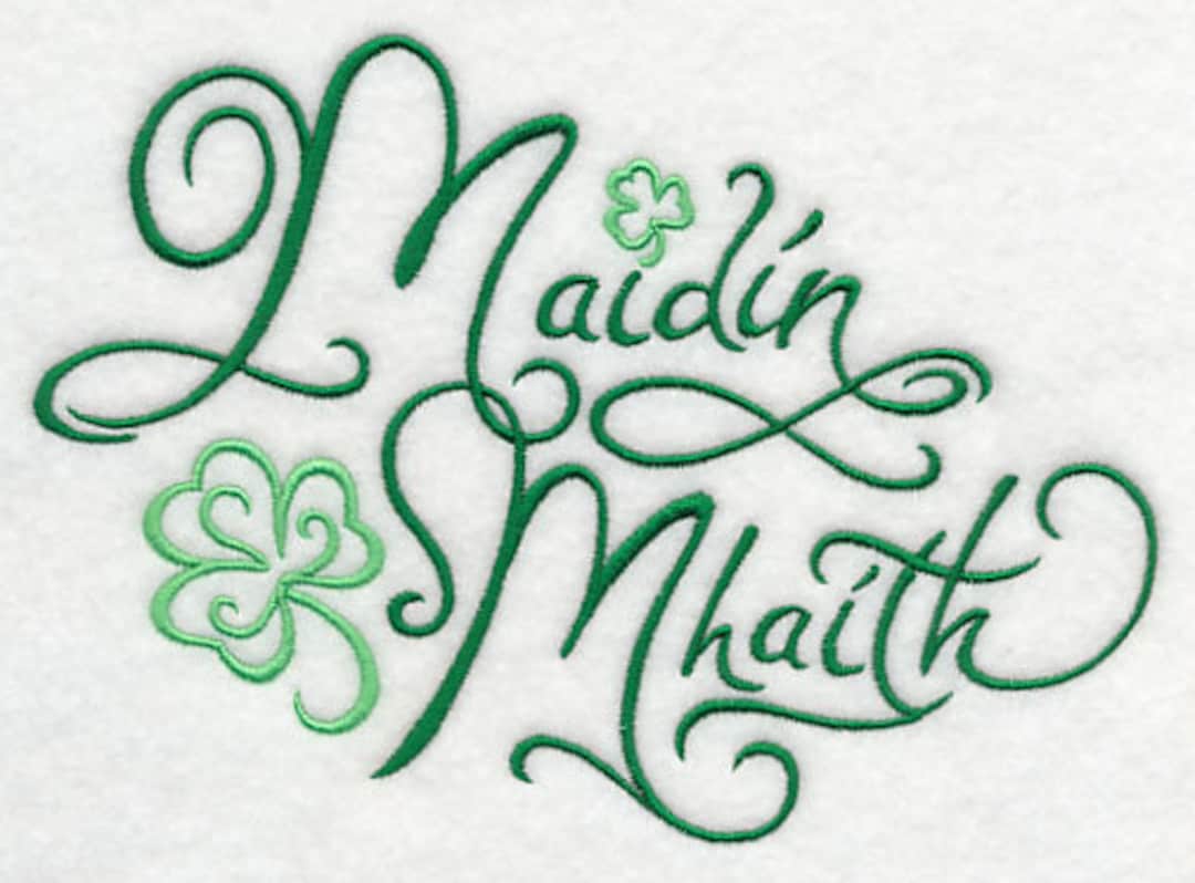 Irish Gaelic Maidin Mhaith Good Morning Embroidered Towel Flour Sack ...