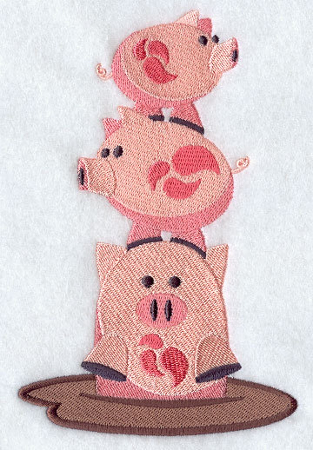 Pig Stack Embroidered Towel Flour Sack Towel Kitchen Towel Hand Towel ...