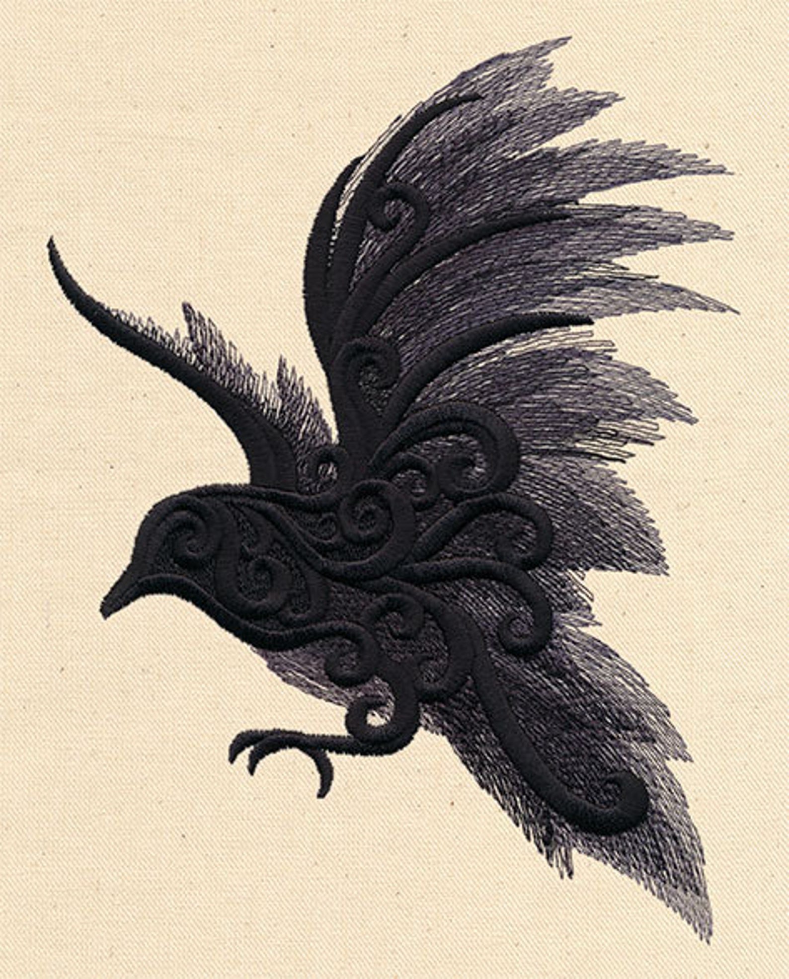 Dark Raven Crow Embroidered Towel Flour Sack Towel Kitchen - Etsy