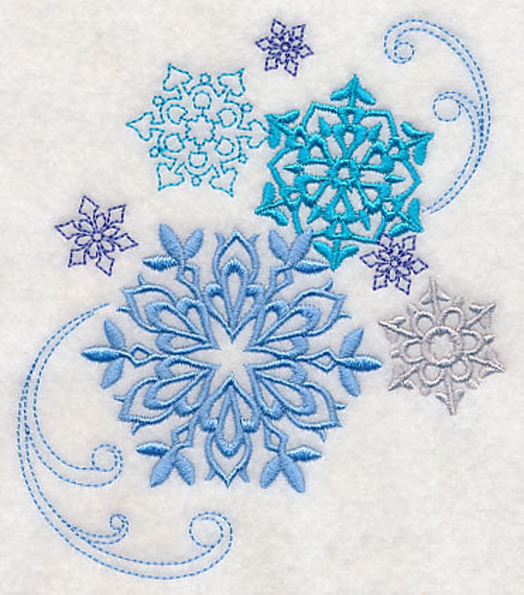 Winter Snowflake Bliss Embroidered Towel Flour Sack Towel Kitchen Towel ...