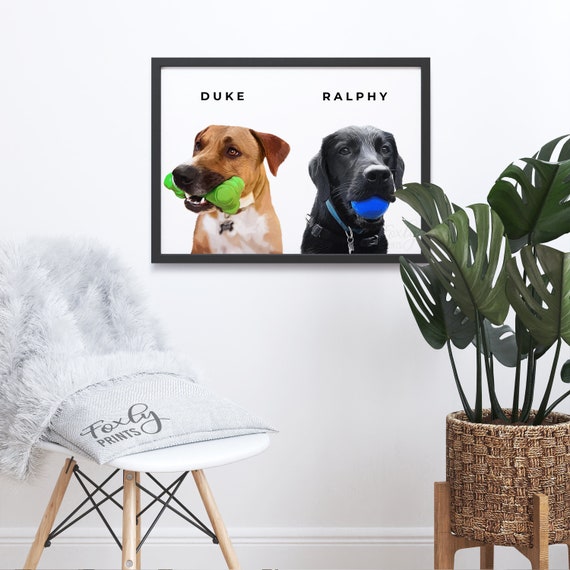 2 Dog Portrait Two Dog Portrait a Custom Dog Portrait From - Etsy