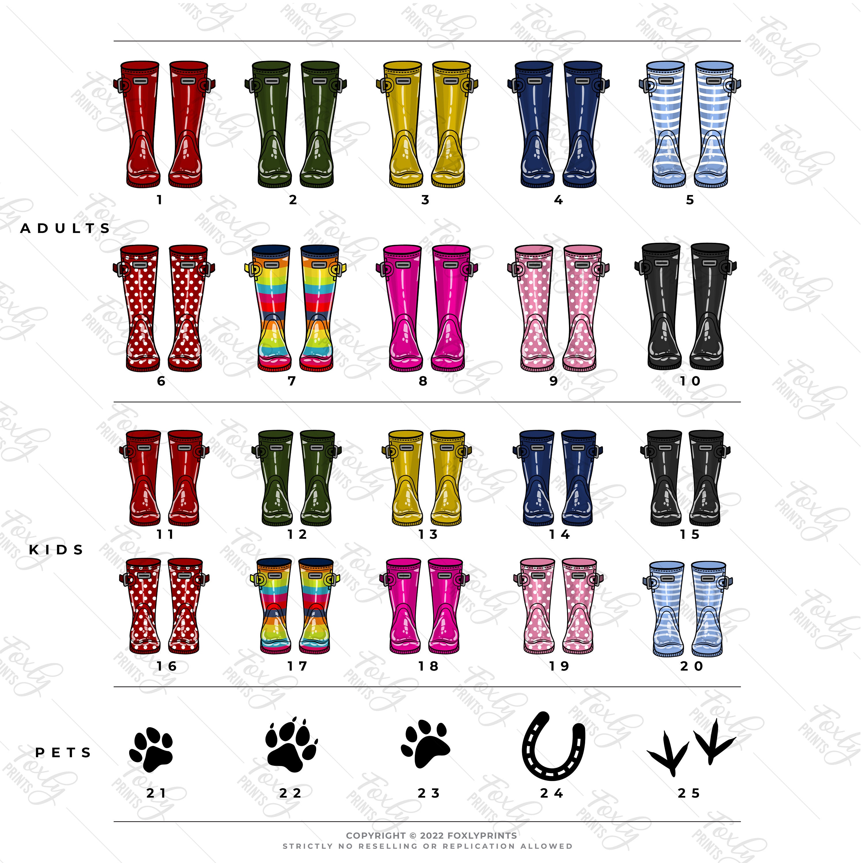 Personalised Wellies Print Illustrated Print With Family - Etsy UK