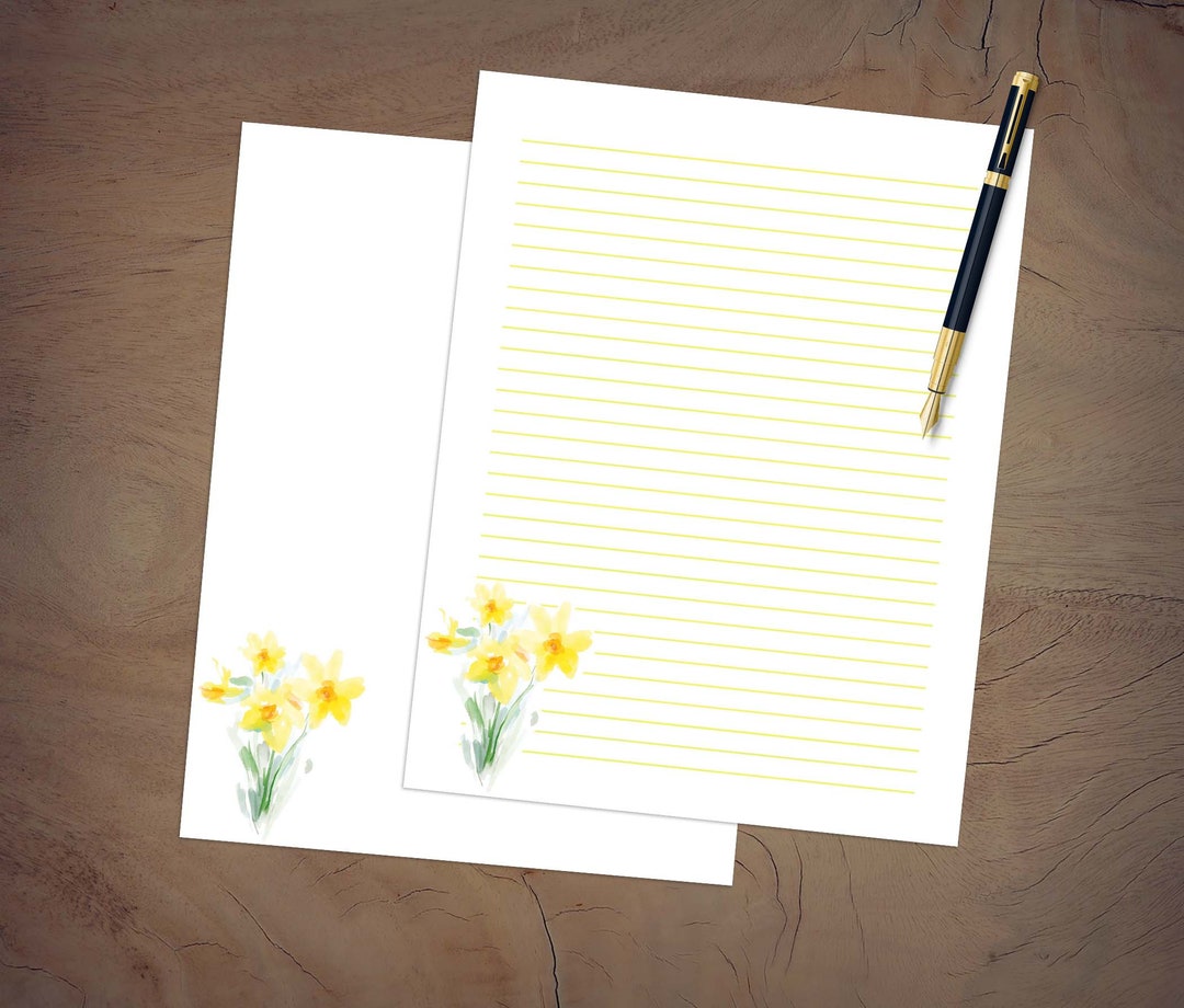 Spring Daffodil Letter Size Printable File, Floral Downloadable File ...