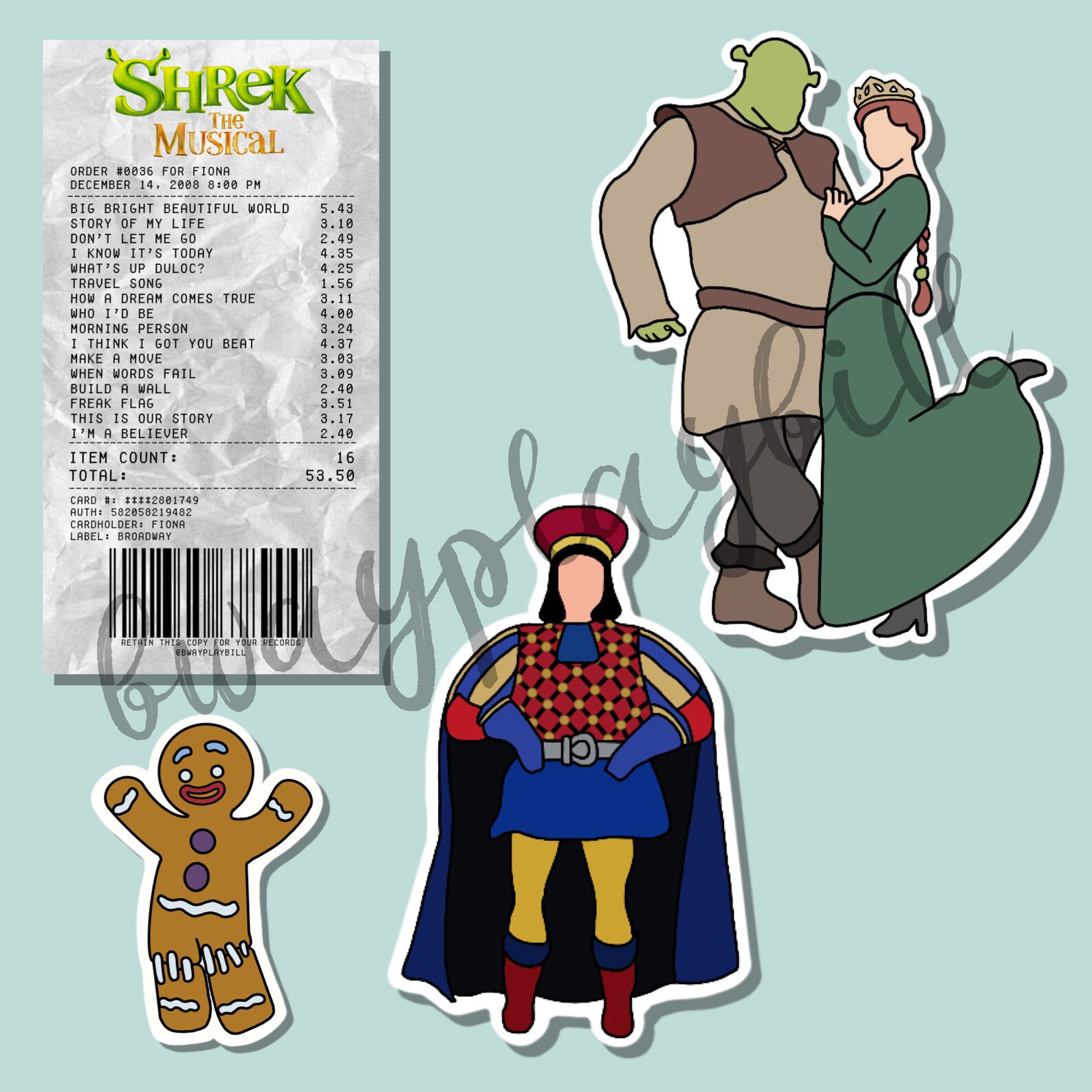 Set of 4 Shrek the Musical Broadway Musical Theatre Stickers - Etsy