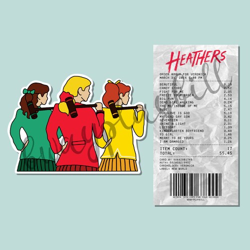 Heathers the Musical Stickers Broadway Musical Sticker Set - Etsy
