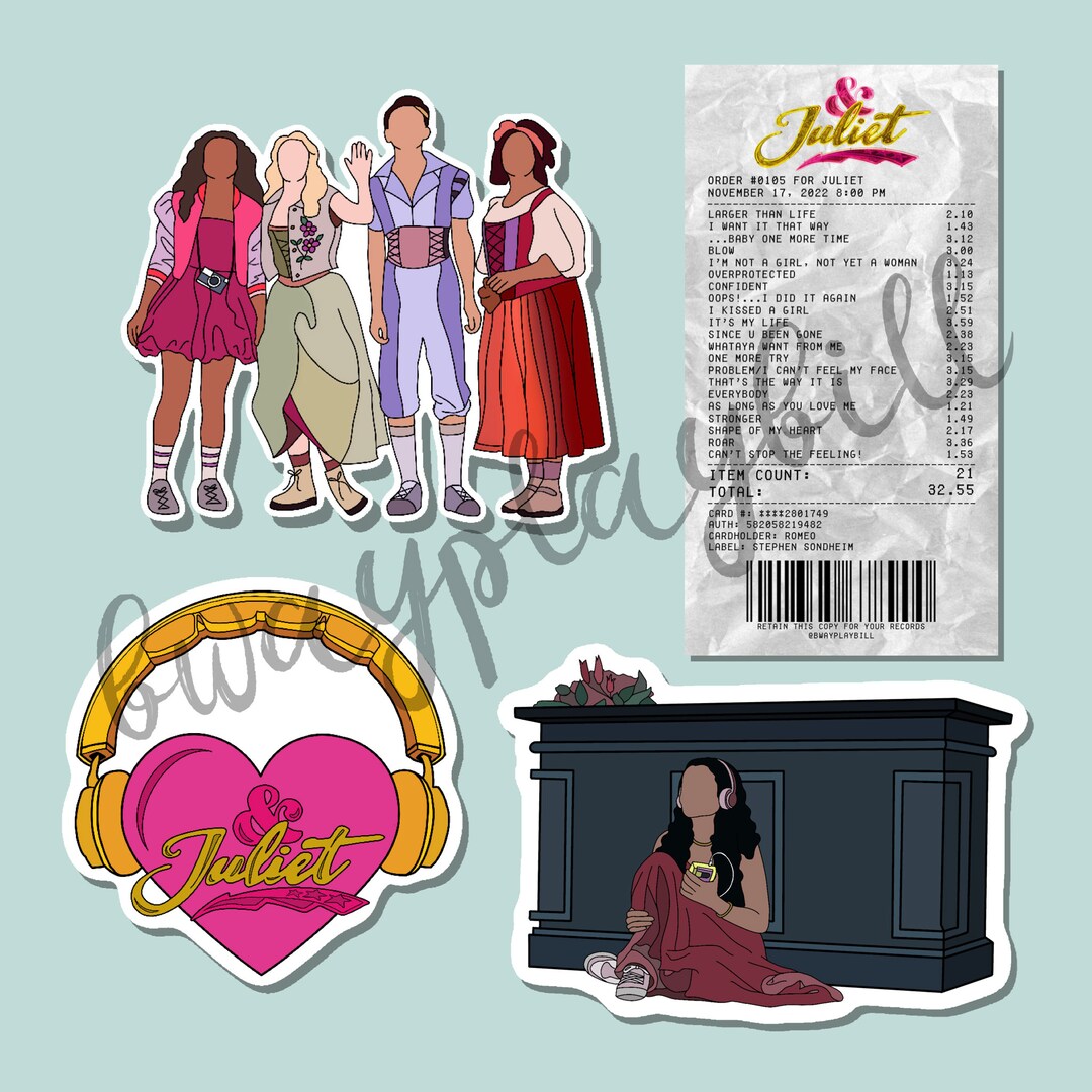 Set of 4 & Juliet Broadway Musical Theatre Stickers - Etsy