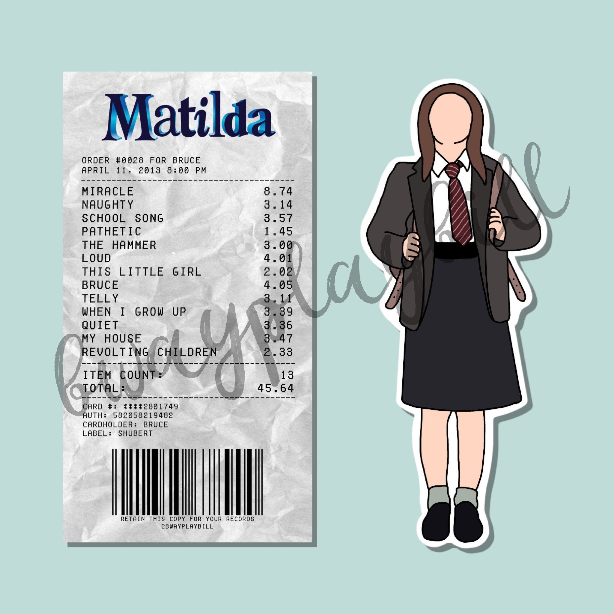 Set of 2 Matilda Stickers