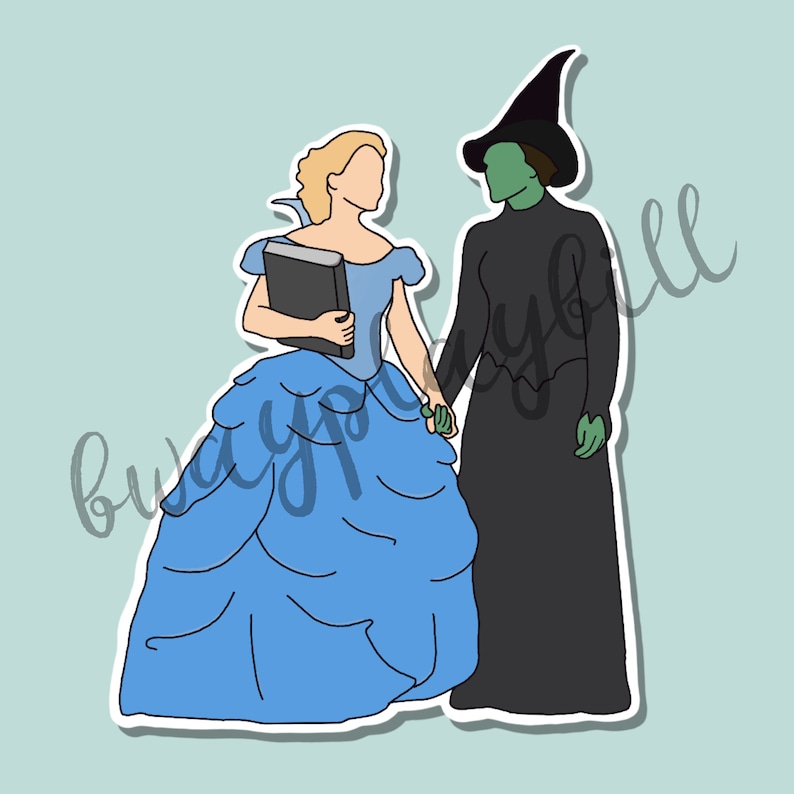 Wicked: Elphaba and Glinda Broadway Musical Theatre Sticker | Etsy