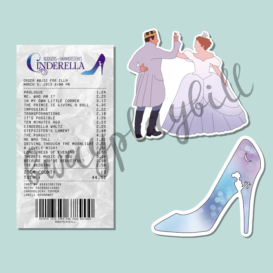 Set of 3 Cinderella Broadway Musical Theatre Stickers - Etsy