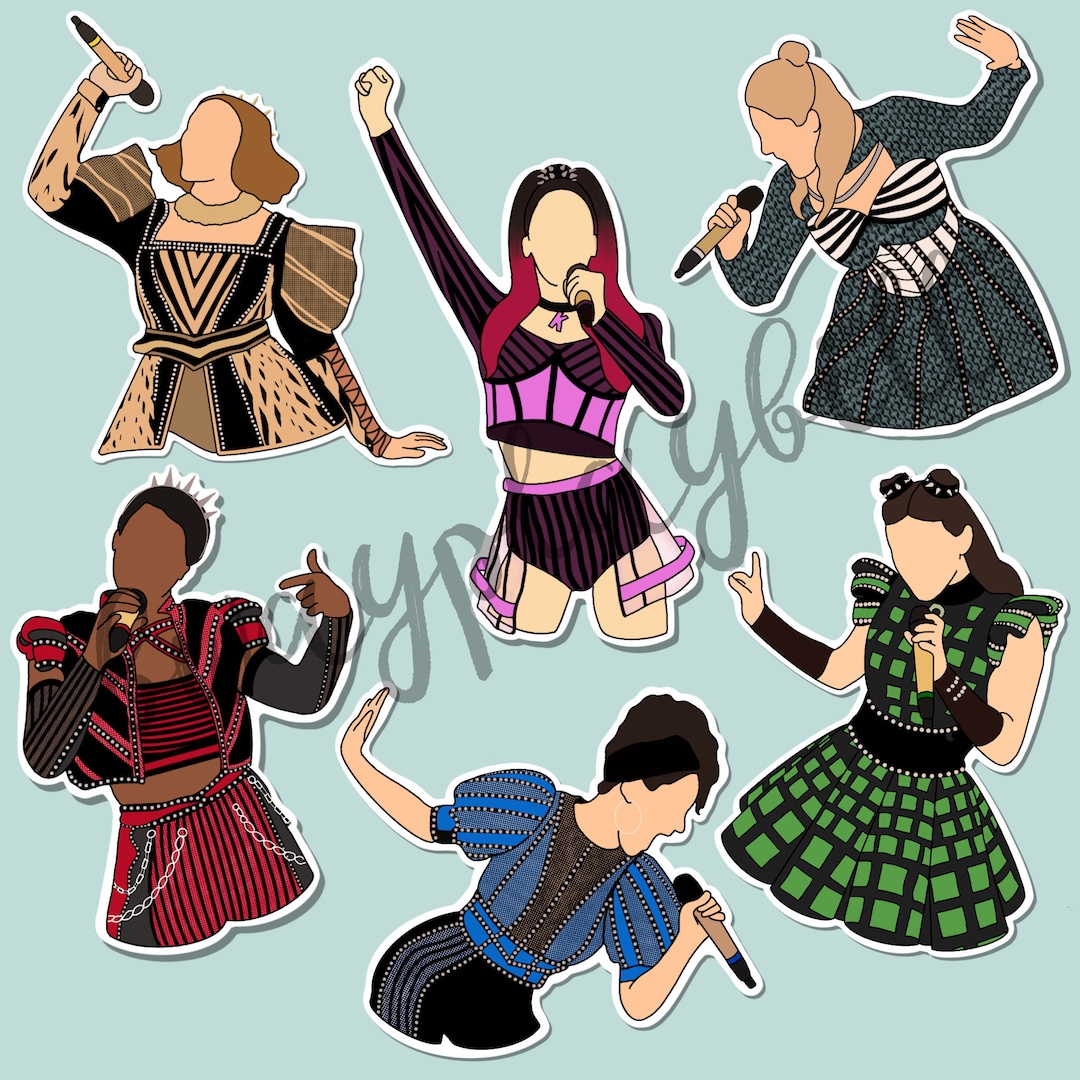 Set of 6 Six Queens Broadway Musical Theatre Stickers - Etsy