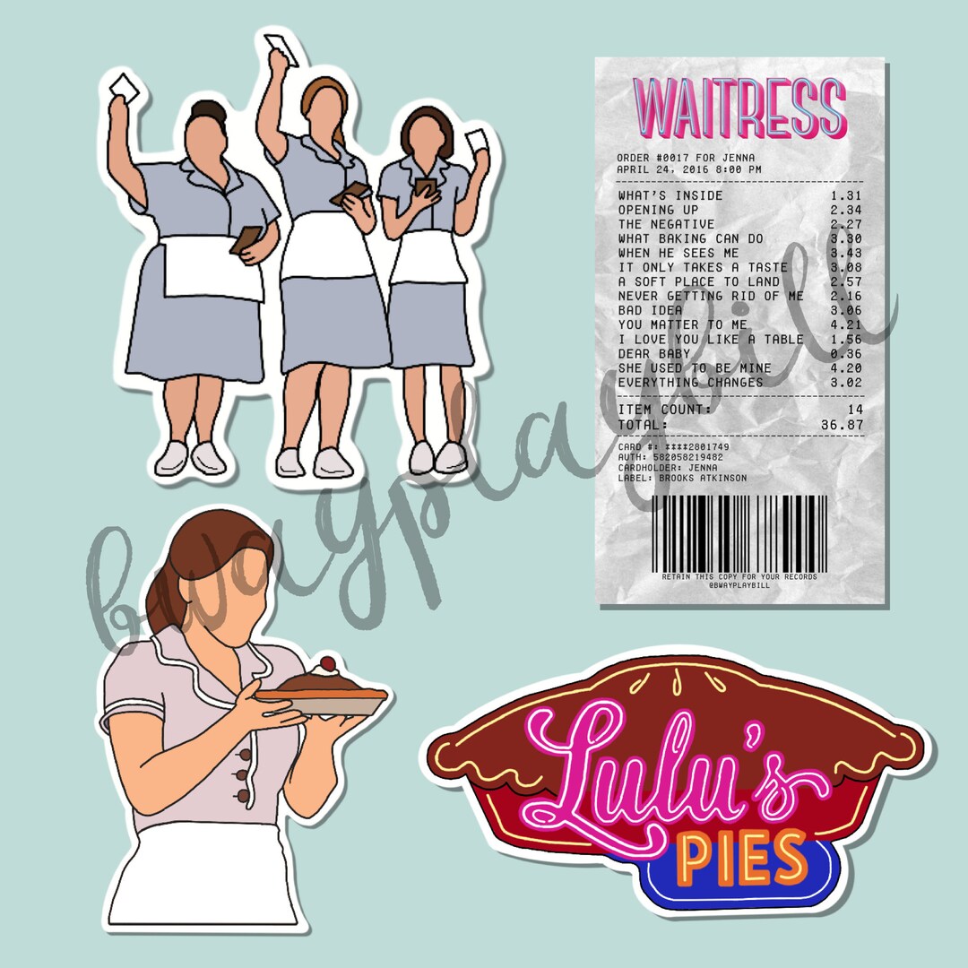Set of 4 Waitress Broadway Musical Theatre Stickers - Etsy