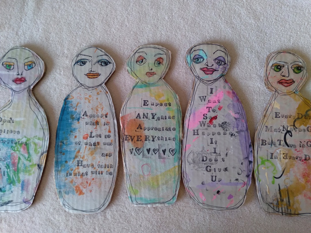 Handmade OOAK Original Art Grunge Girl Wall Hanging/mixed Media/paper ...