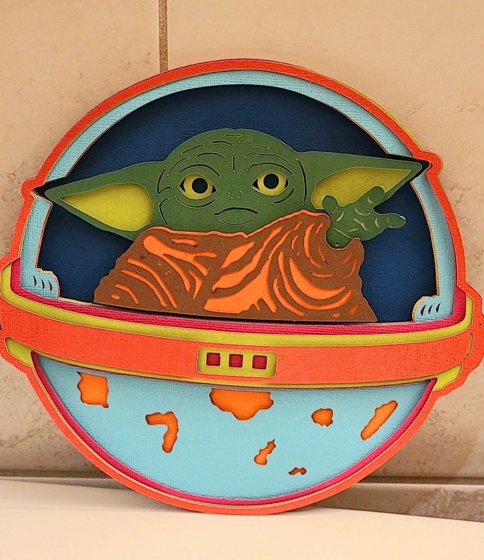 Baby Yoda | 3D | Layered | Card Stock | Shadow Box | Gift | Decor - Etsy