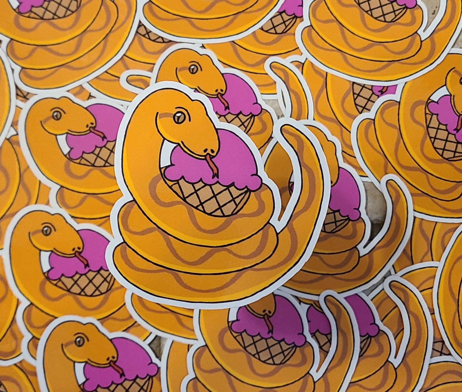 Snake Ice Cream Cone Sticker Laptop Decal Waterproof Laminated Vinyl ...