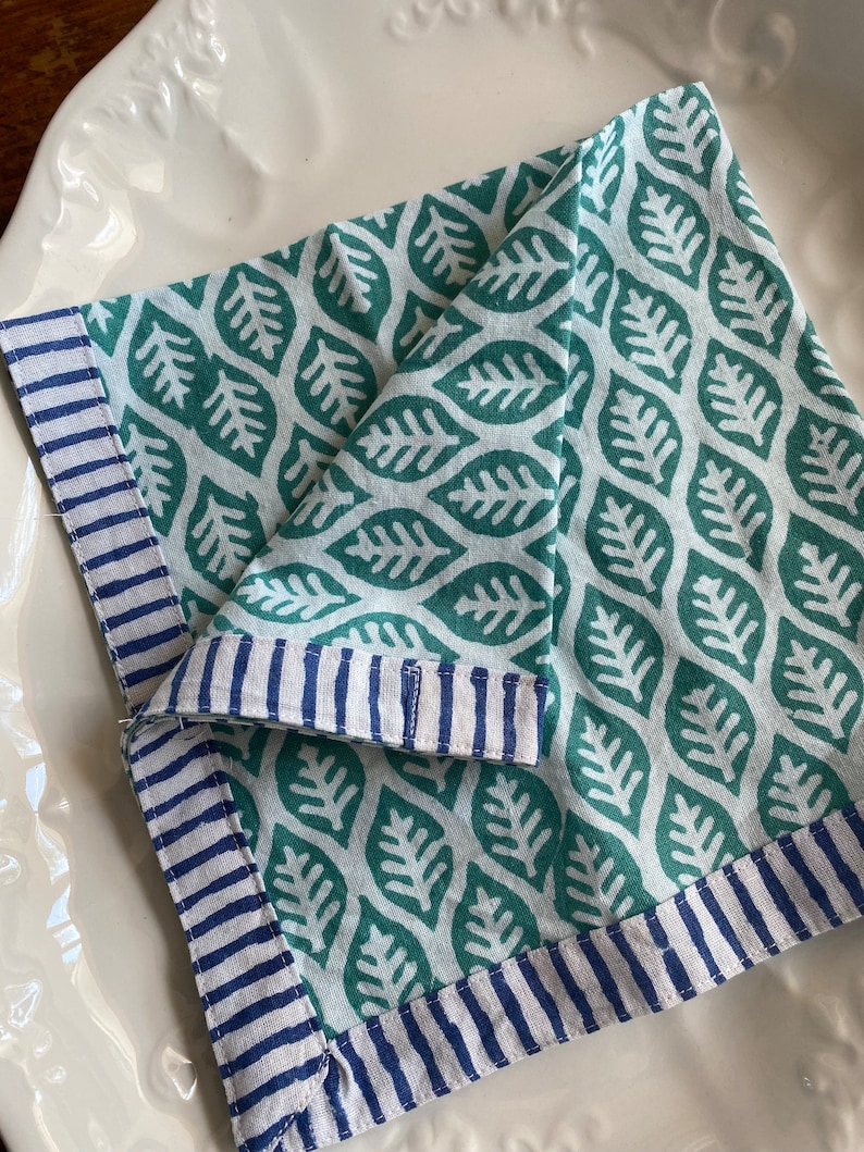 Sea Leaves Set of 6 Napkins - Etsy