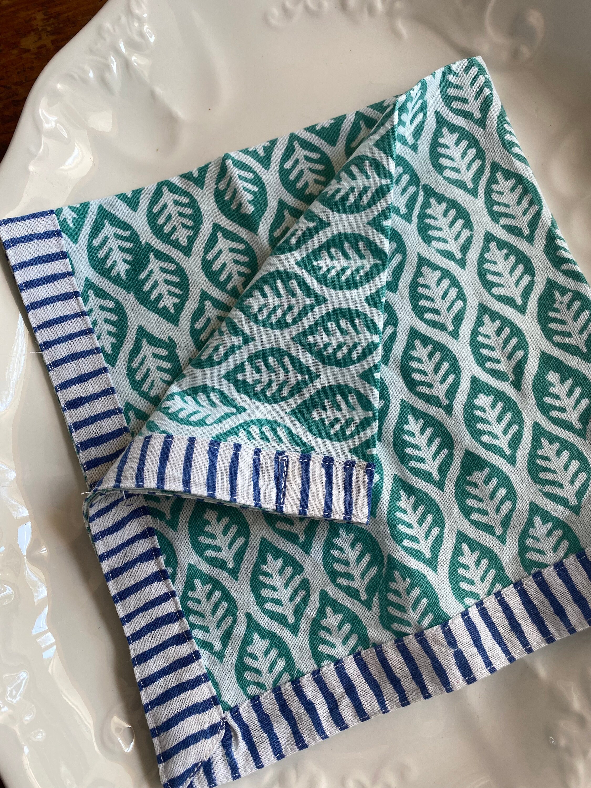 Sea Leaves Set of 6 Napkins - Etsy