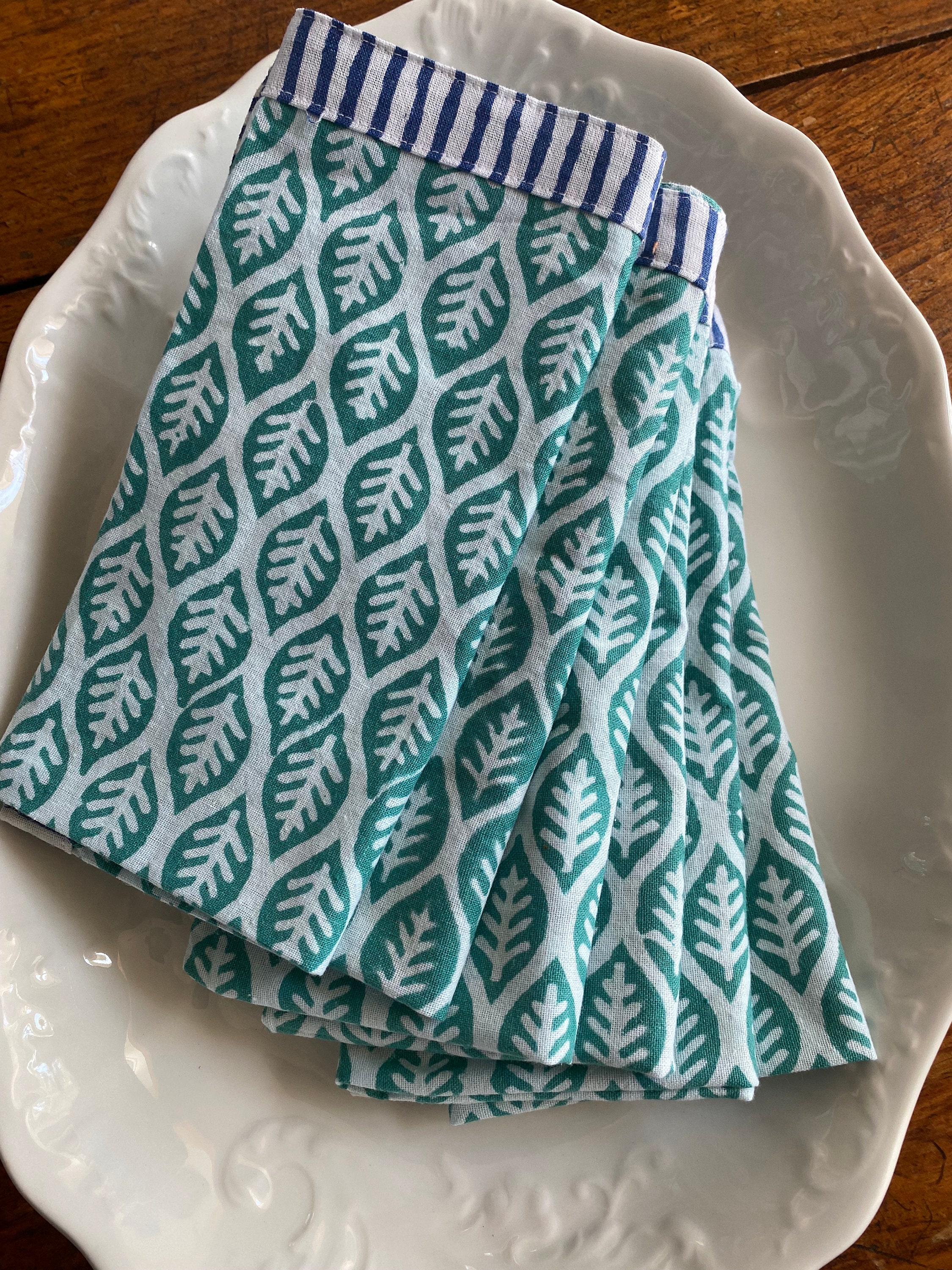 Sea Leaves Set of 6 Napkins - Etsy
