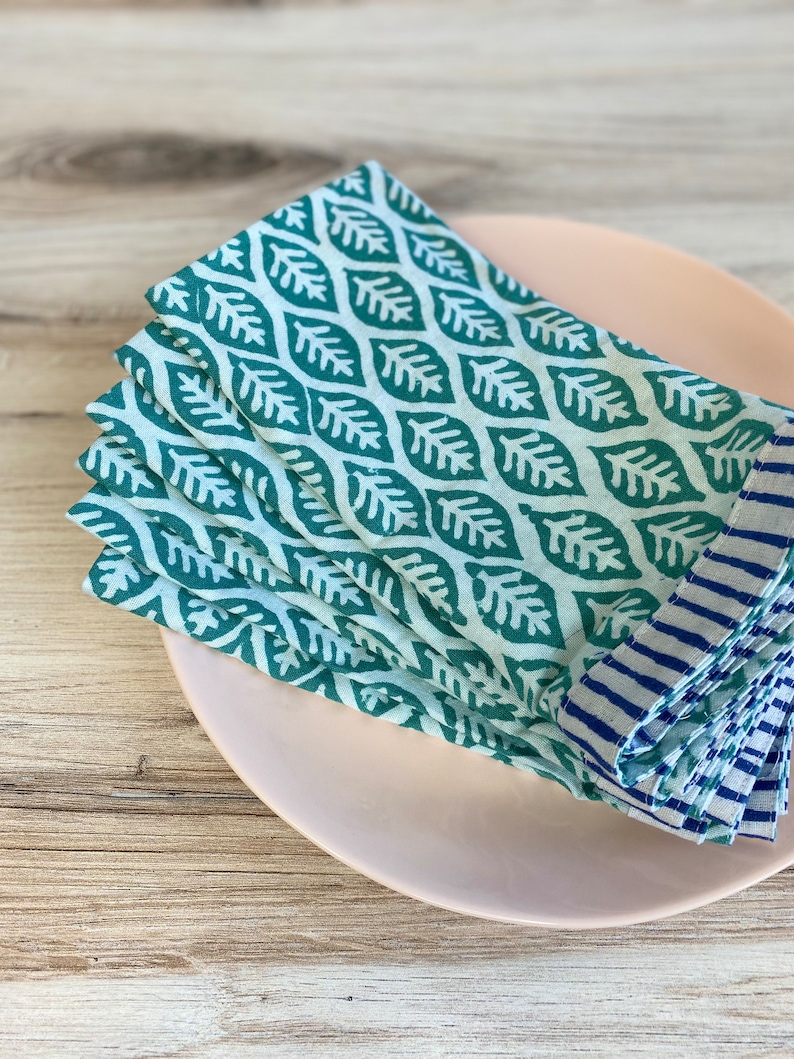 Sea Leaves Set of 6 Napkins - Etsy