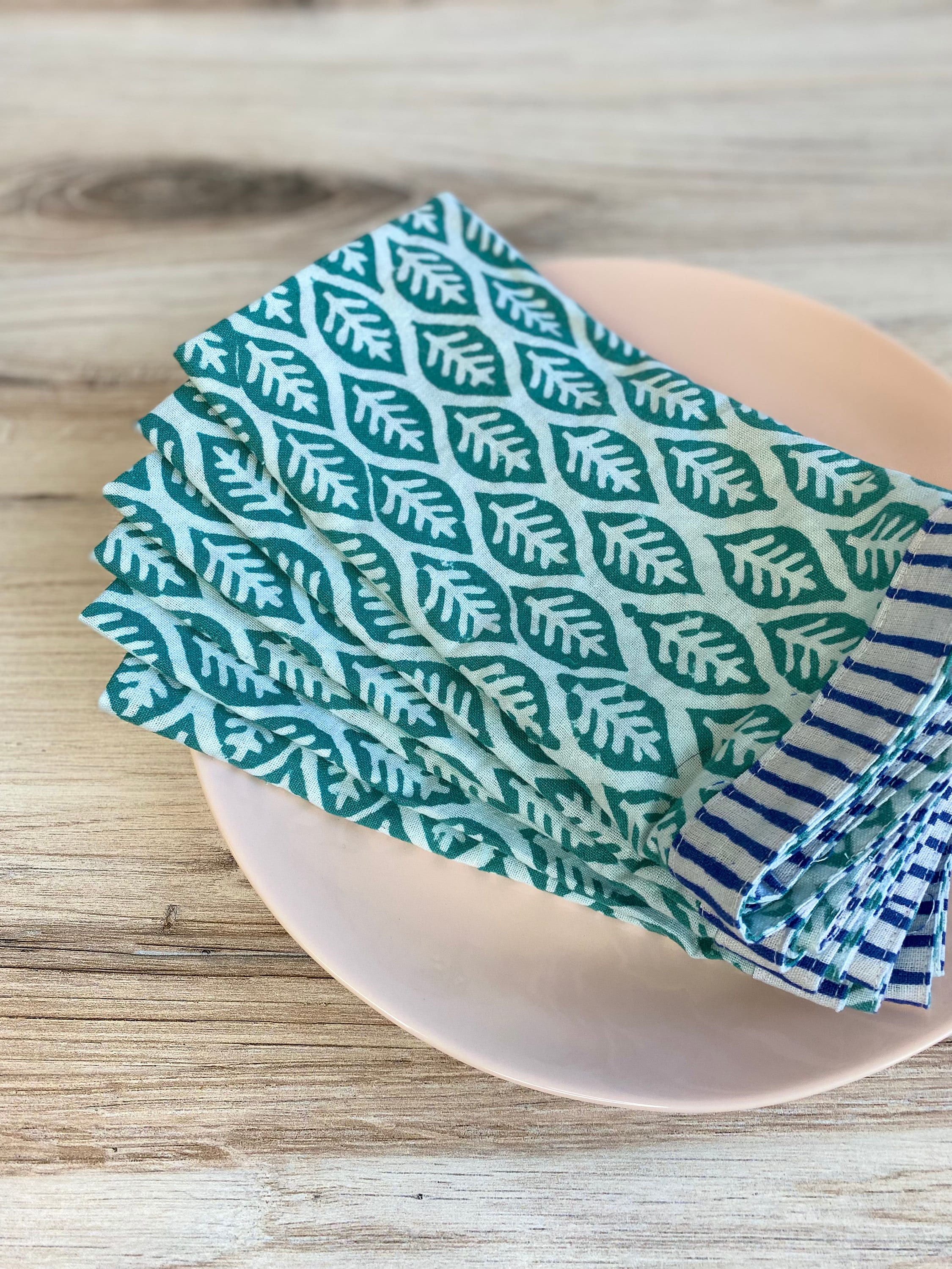 Sea Leaves Set of 6 Napkins - Etsy