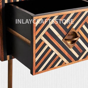 Bone Inlay Optical Design 2 Drawer Console Table Brown, Bone Inlay ...