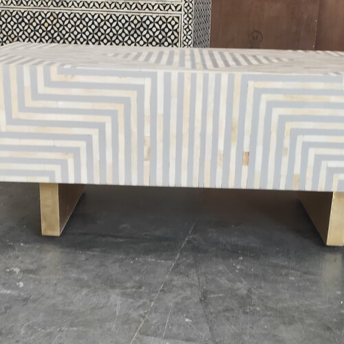 Bone Inlay Stripe Design Coffee Table Grey Bone Inlay Stripe - Etsy