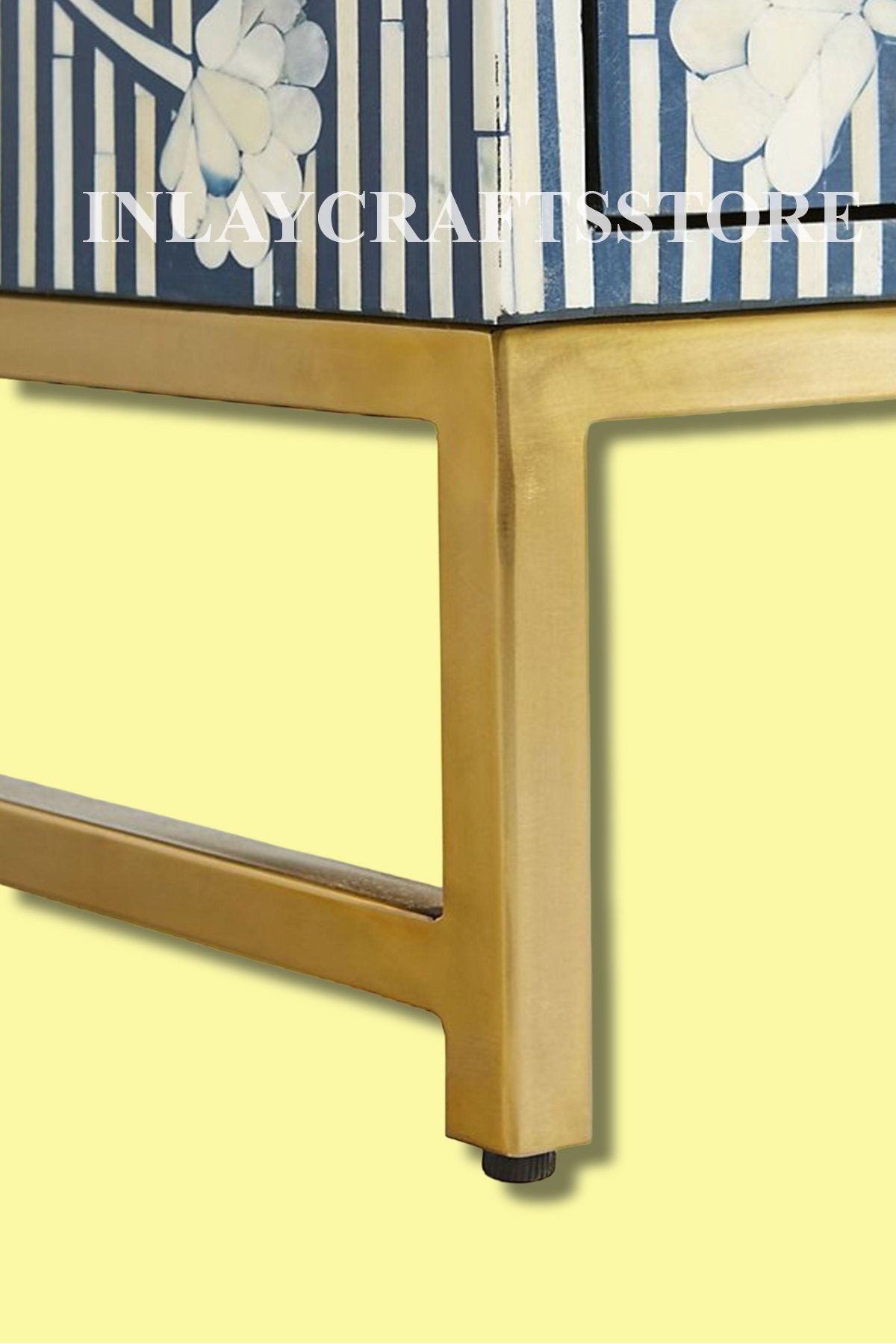 Bone Inlay Motif Design 6 Drawers Chest Indigo Blue Bone - Etsy