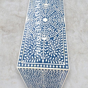 Bone Inlay Scrollvine 3 Drawers Chest Indigo Blue, Bone Inlay ...