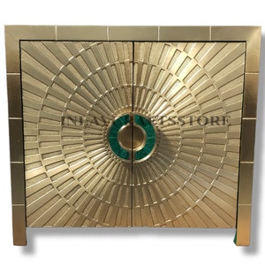 Brass Inlay Embossed Cabinet With Malachite Brass Inlay - Etsy