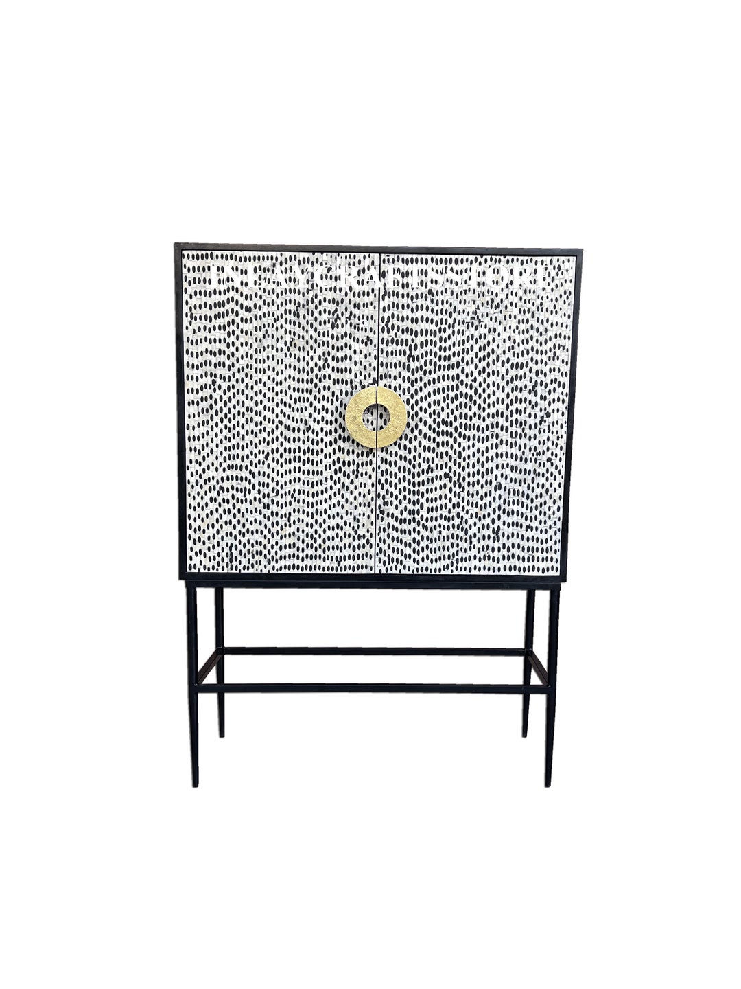 Bone Inlay Leopard Design Bar Cabinet Black Bone Inlay - Etsy