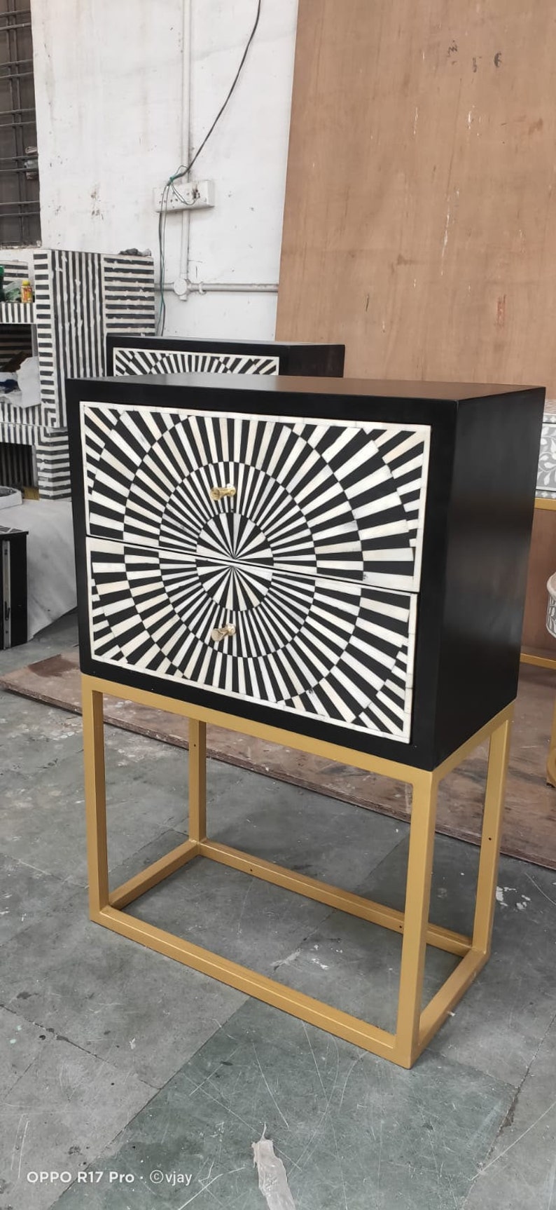 Bone Inlay Artifact 2 Door Cabinet Black Bone Inlay Artifact - Etsy