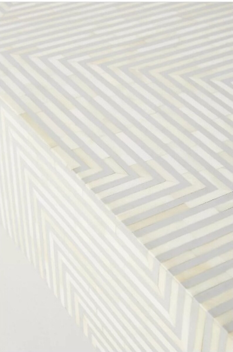 Bone Inlay Stripe Design Coffee Table Grey Bone Inlay Stripe - Etsy