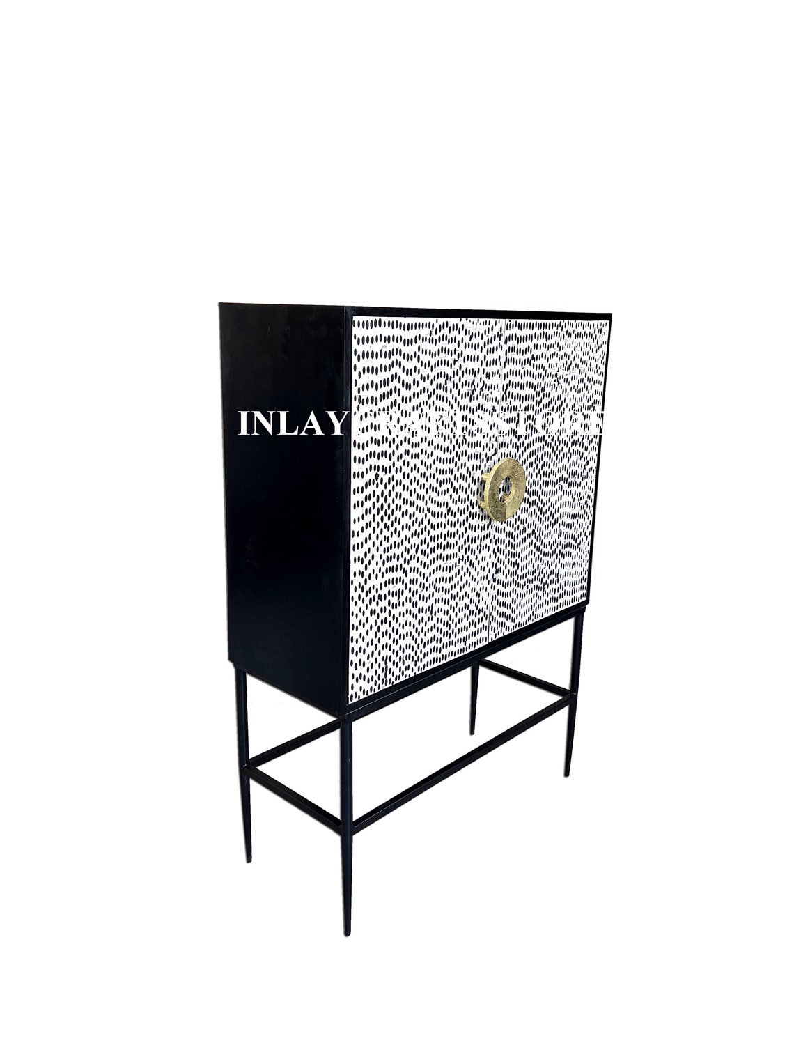 Bone Inlay Leopard Design Bar Cabinet Black Bone Inlay - Etsy