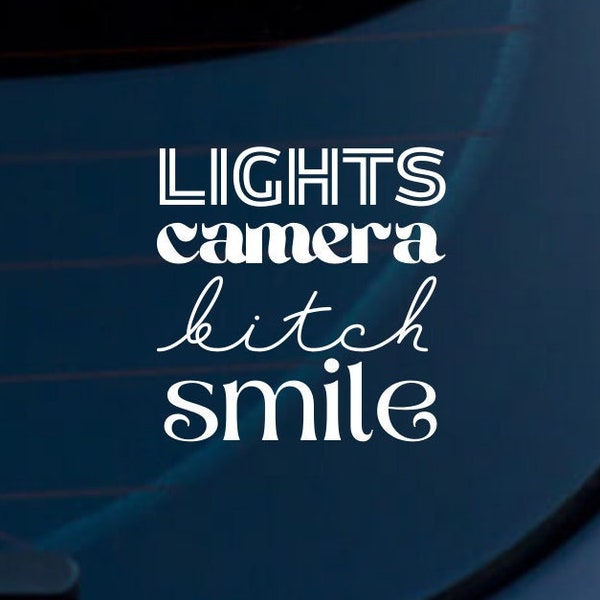 Lights Camera Smile Decal - Etsy