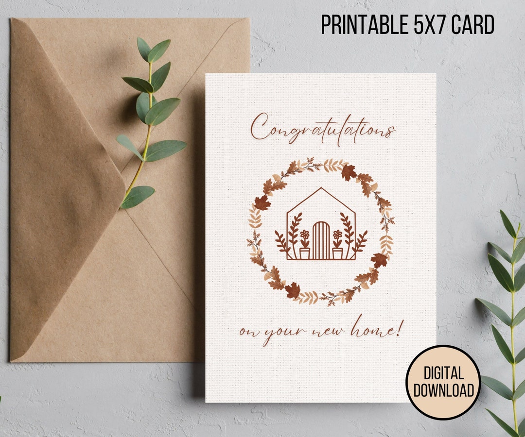 Printable Housewarming Card | New Home Congratulations Card ...