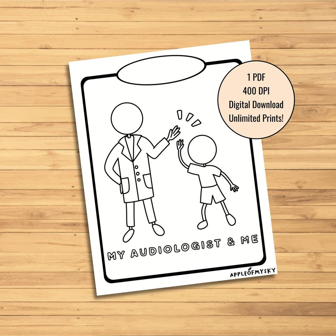 Printable Audiology Coloring Page - My Audiologist & Me - Etsy