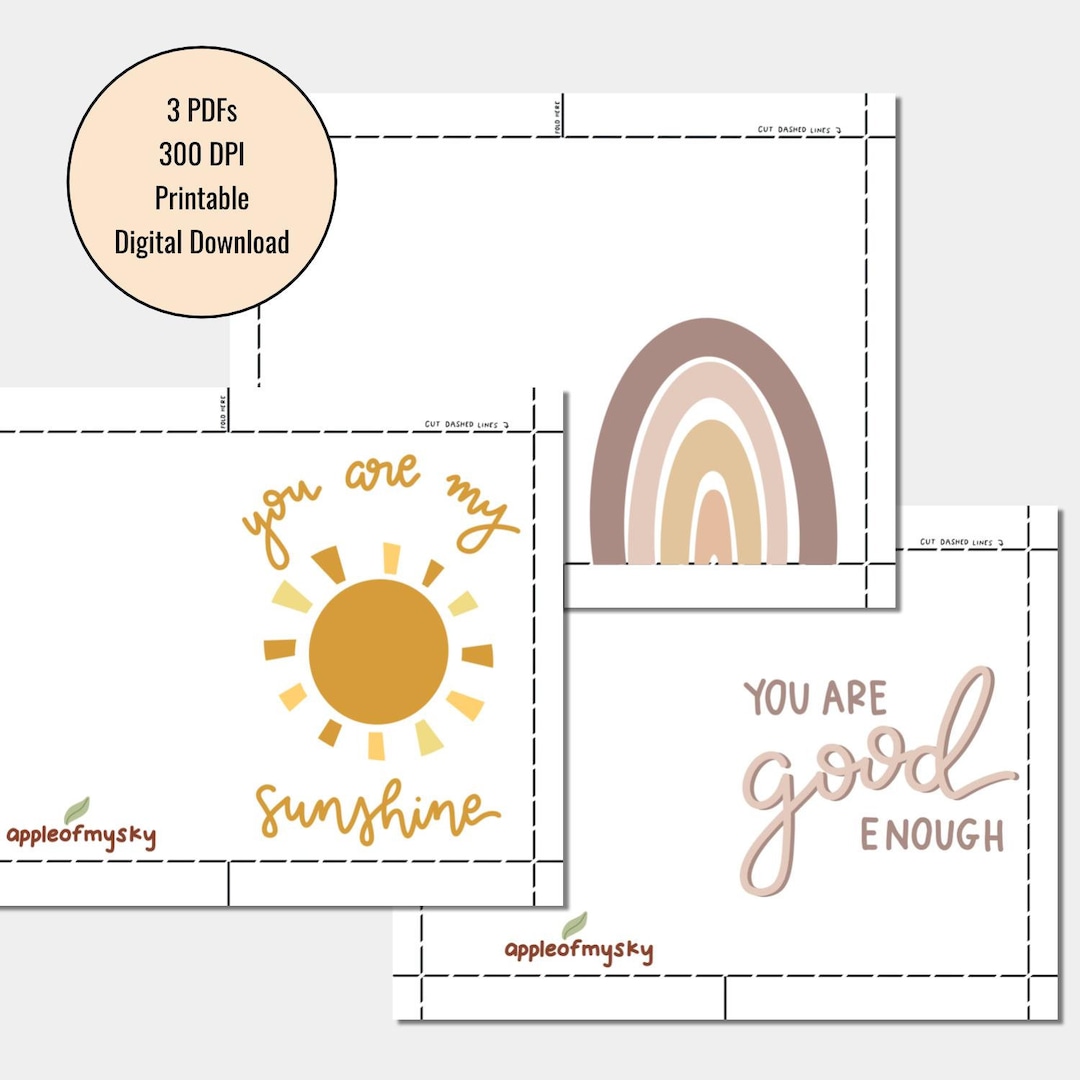 Printable Minimal Neutral Boho Greeting Cards - Etsy