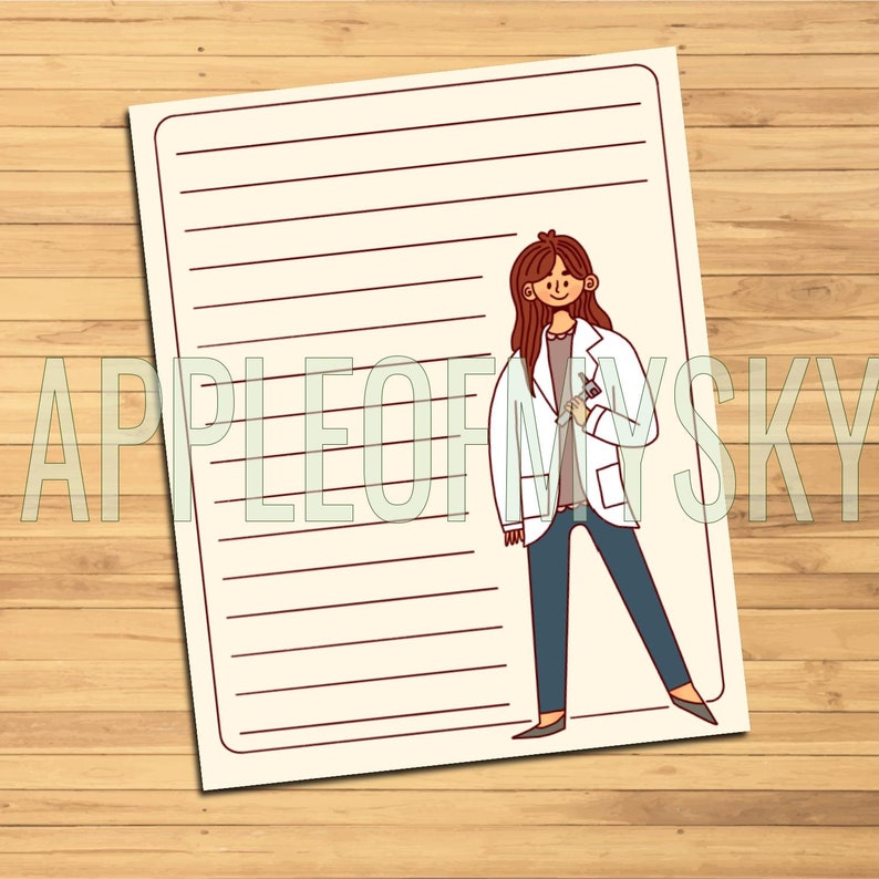 Printable Cartoon Doctor Stationery - Instant Download PDF - Blonde ...
