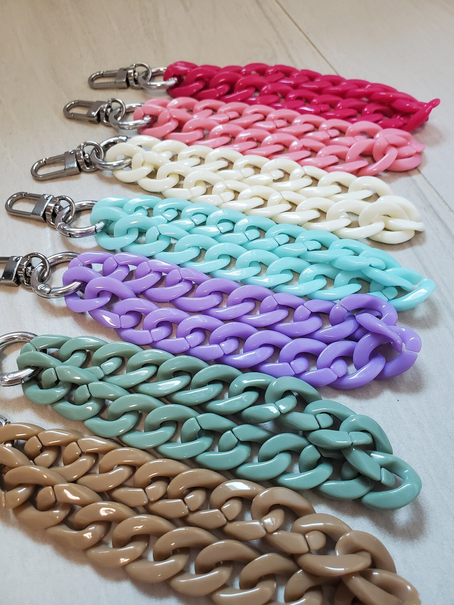 Keyring Bracelet Phone Case Strape Cellphone Chain Candy Color Keychain ...