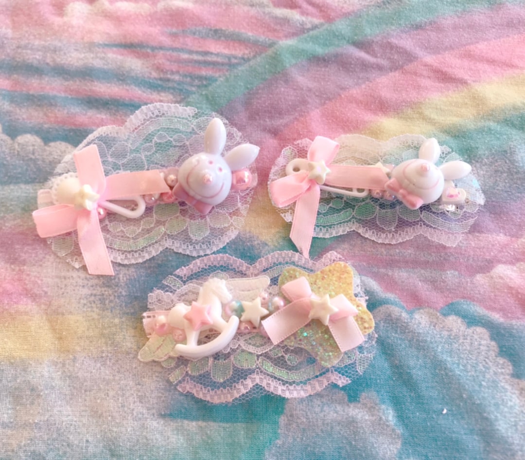 Pastel Lacey Clips - Etsy