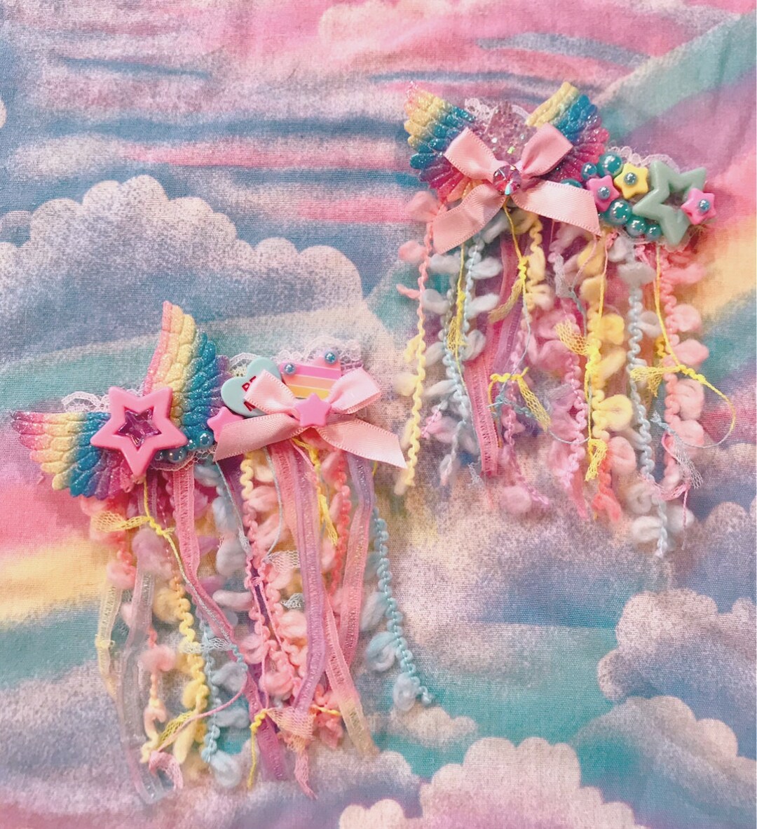 Rainbow Wing Yarn Clips - Etsy