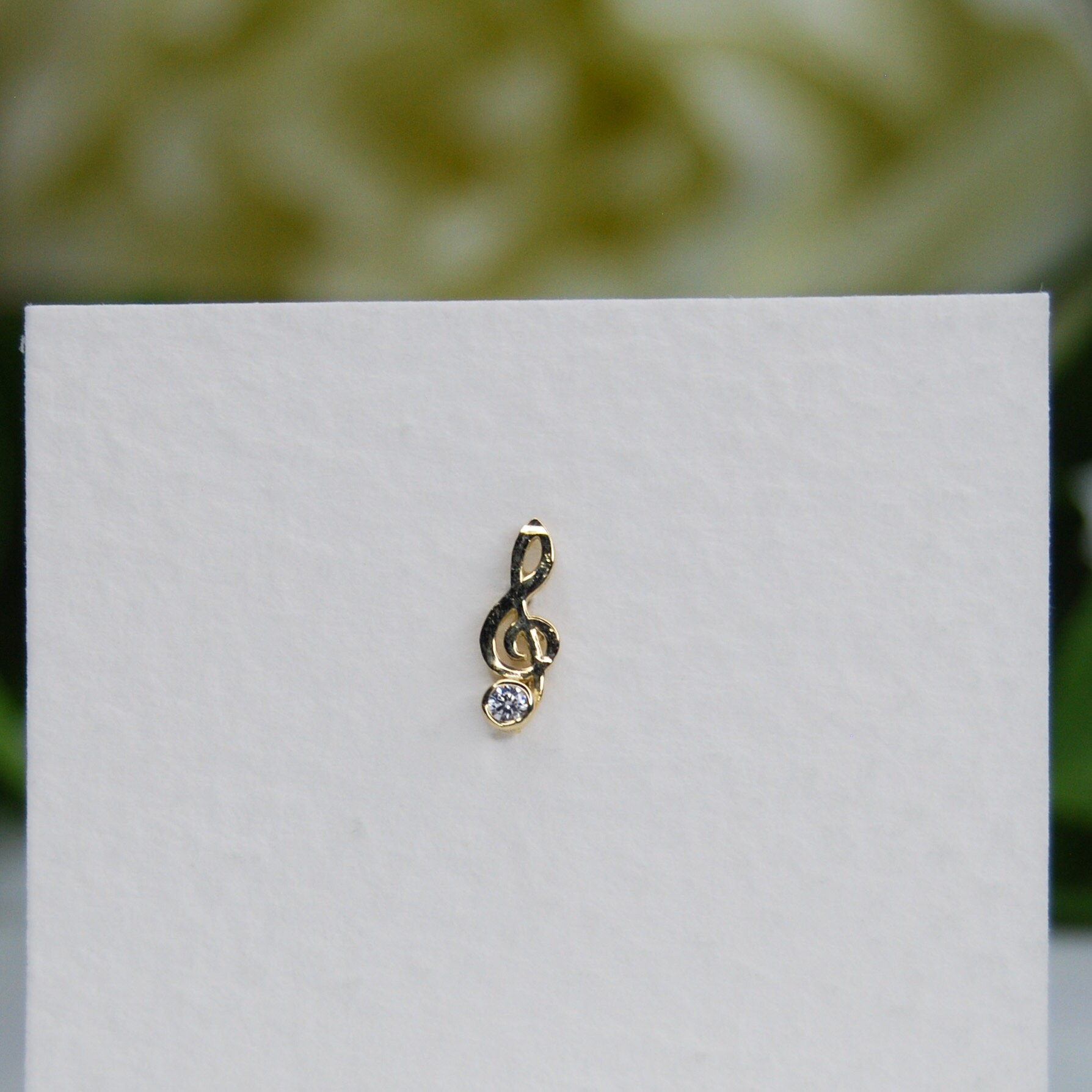 9CT Solid Gold Music Note Symbol Moon Star Stud Tragus | Etsy